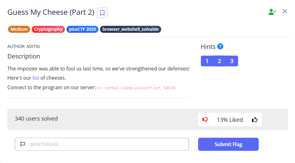 PICOCTF 2025 WRITEUP FOR Guess My Cheese (Part 2) BY 0xSherfa | by 0xSherfa | Medium