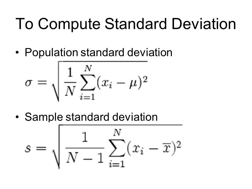 Population Standard Deviation Vs Standard Deviation Population Standard Deviation Vs Standard Deviation