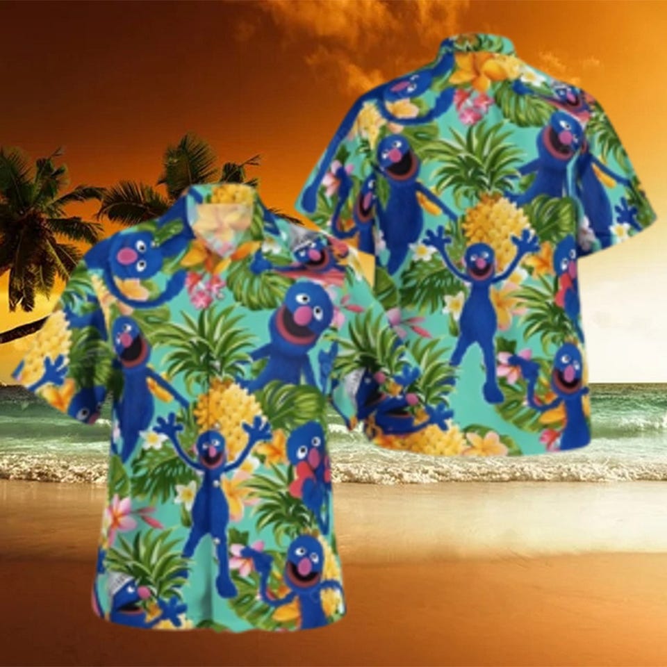 The Muppet Grover Pineapple Tropical Summer Hawaiian Shirt | by ...