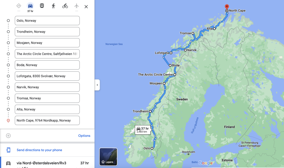 How to Plan for Camping and Road Trip from Oslo to North Cape, Norway ...