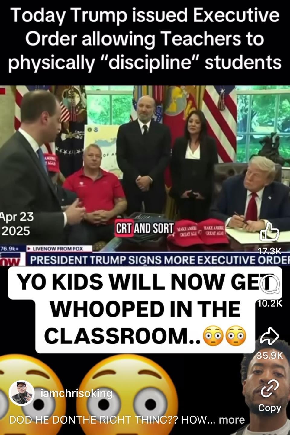 Trump Signs Executive Order Allowing Physical “Discipline” in Schools ...