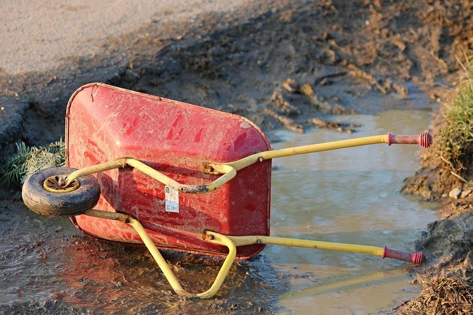 Poets On A Red Wheel Barrow. Covered with chicken shit | by Mark C ...