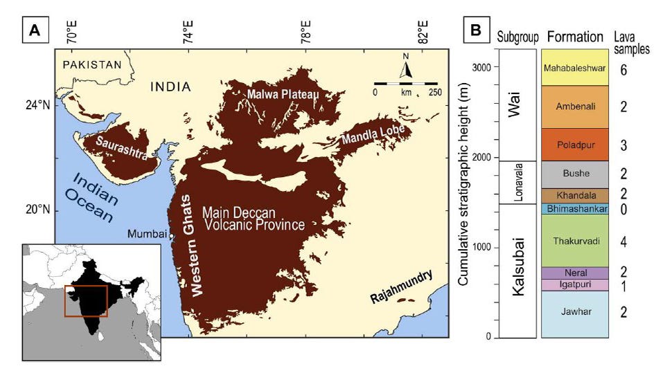 Eruptions of the Deccan Traps brought dinosaurs a series of volcanic ...