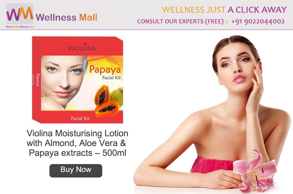 Violine Moisturising lotion with almond, aloe vera & papaya extracts ...