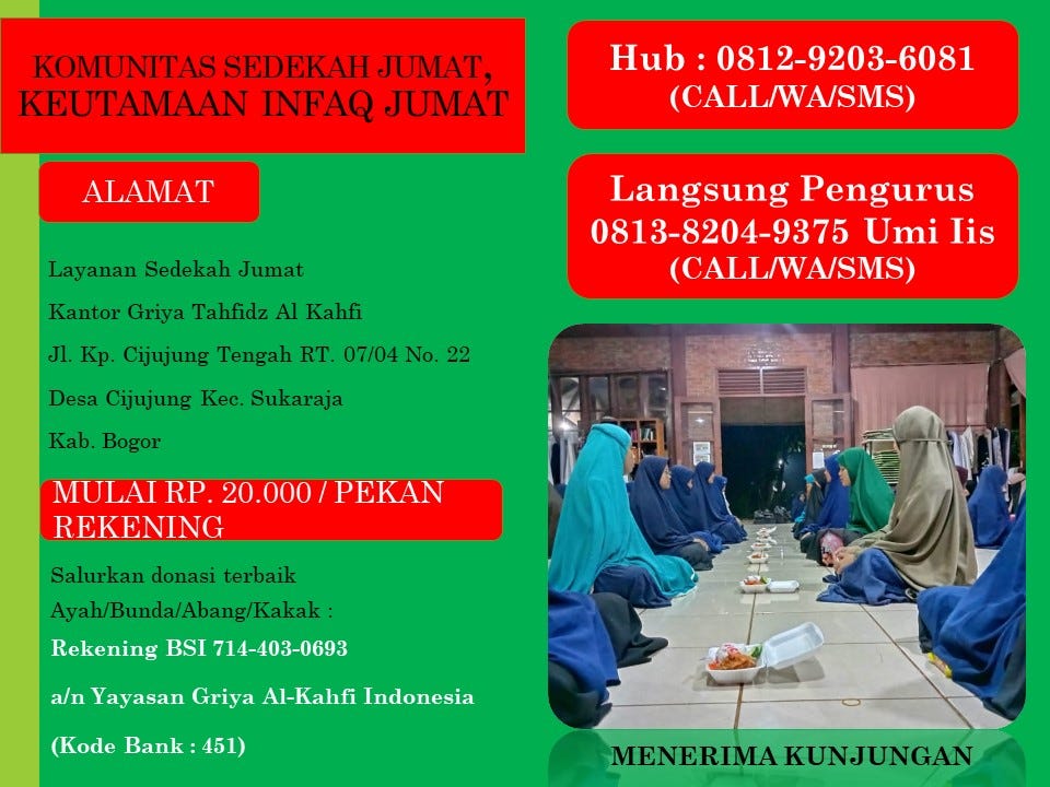 KOMUNITAS SEDEKAH JUMAT AMANAH, Call 0812–9203–6081, Keutamaan Infaq ...