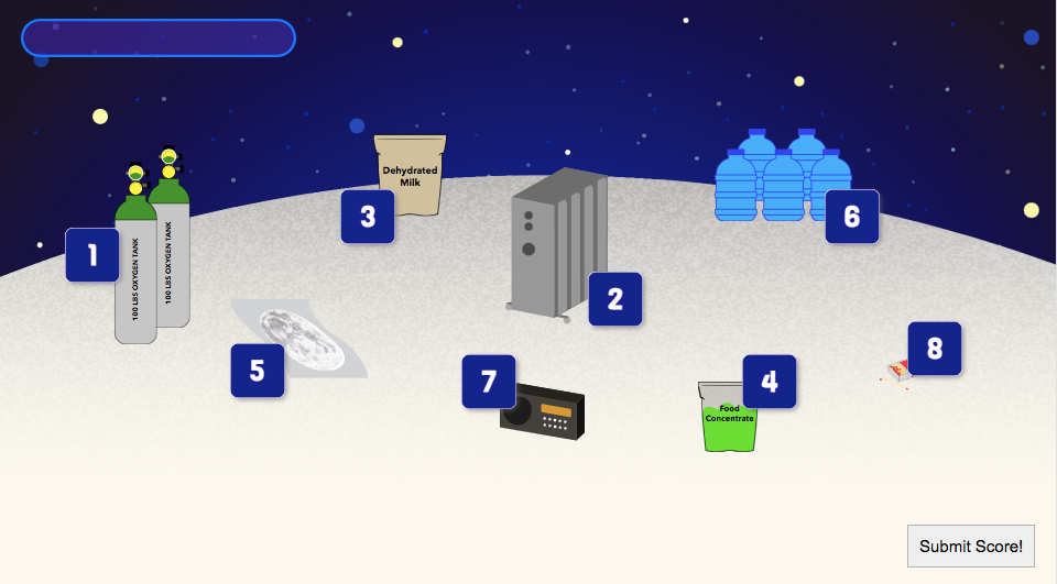 Survival on the Moon Kiosk. In middle school, did you ever play the ...