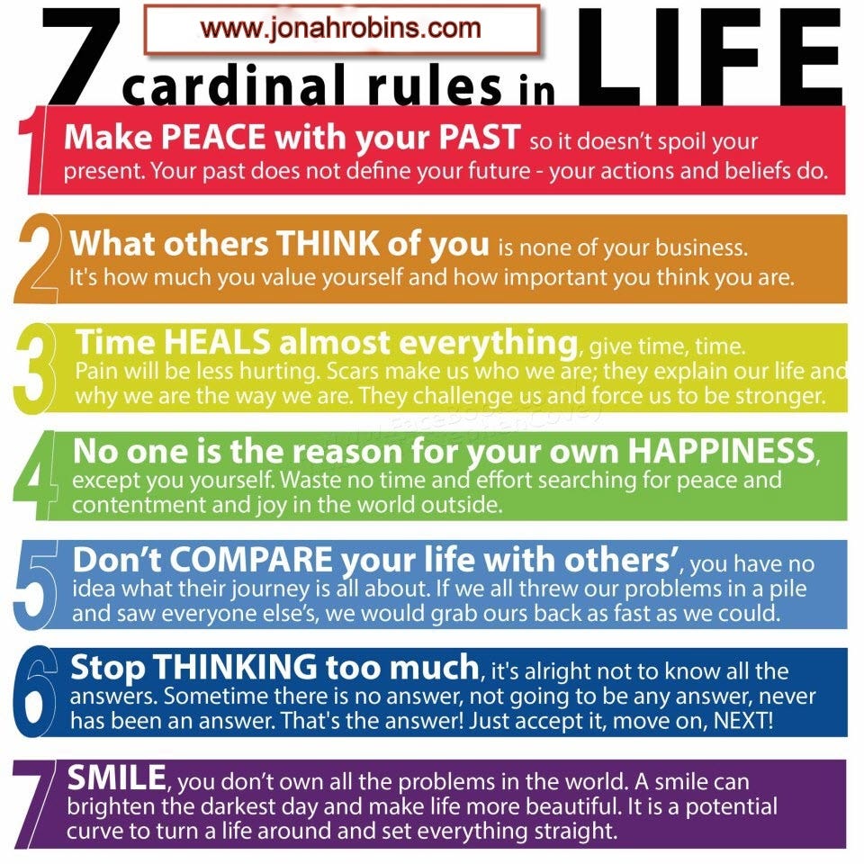 Seven Cardinal Rules in life By Jonah Robins | by Jonah Robins: Miracles of EFT | Medium