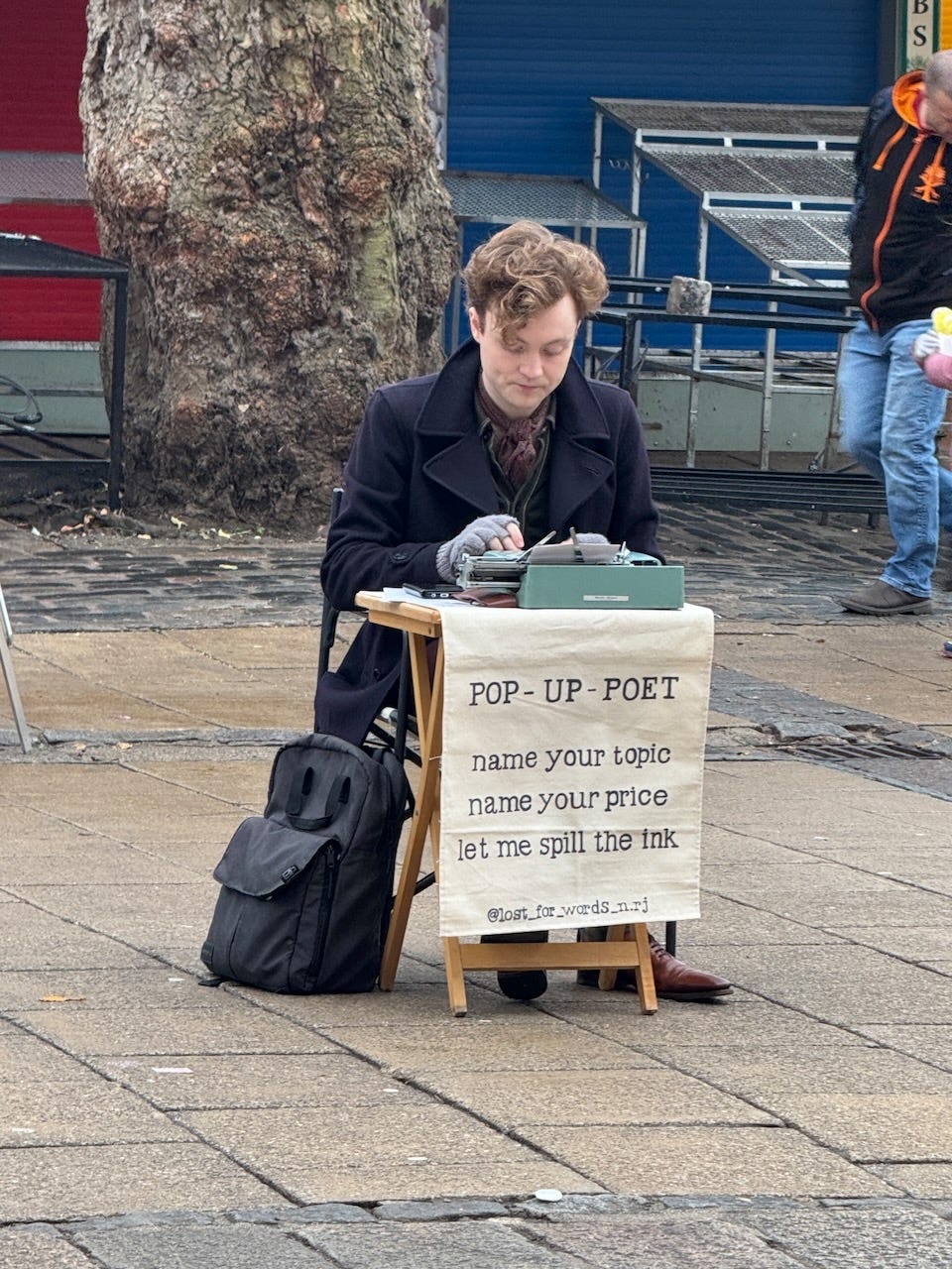The City of Stories: The Pop-Up-Poet - The Daily Cuppa - Medium
