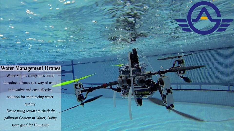#WaterManagementDrones. Drone using sensors to check the… | by garuda ...