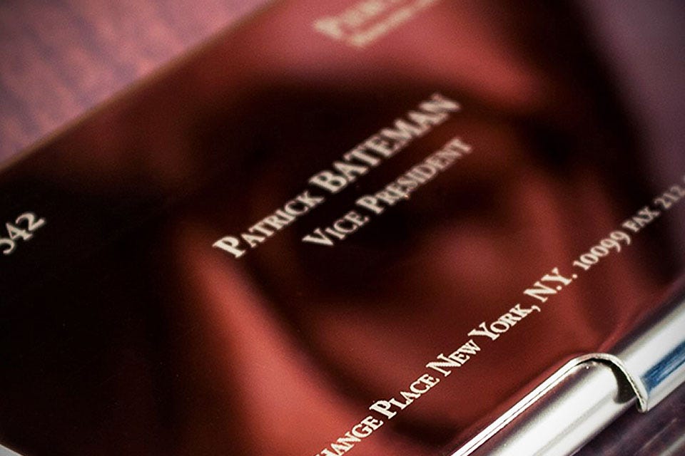 Patrick Bateman’s Business Card : Most Interesting Business Card In The ...
