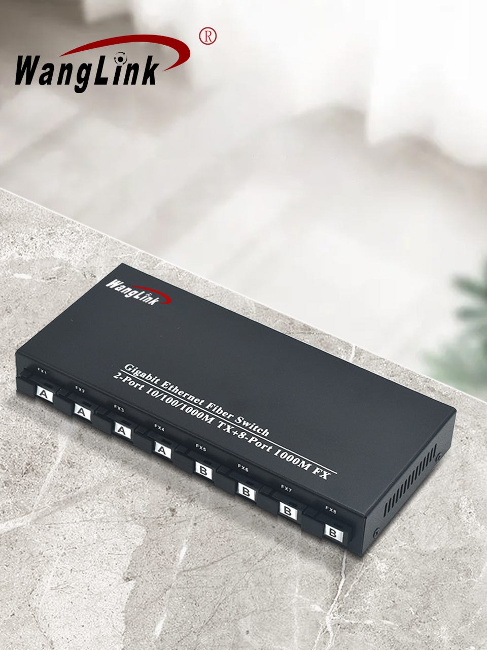 Gigabit ethernet fiber switch 8-port fiber and 2 RJ45 fiber media ...