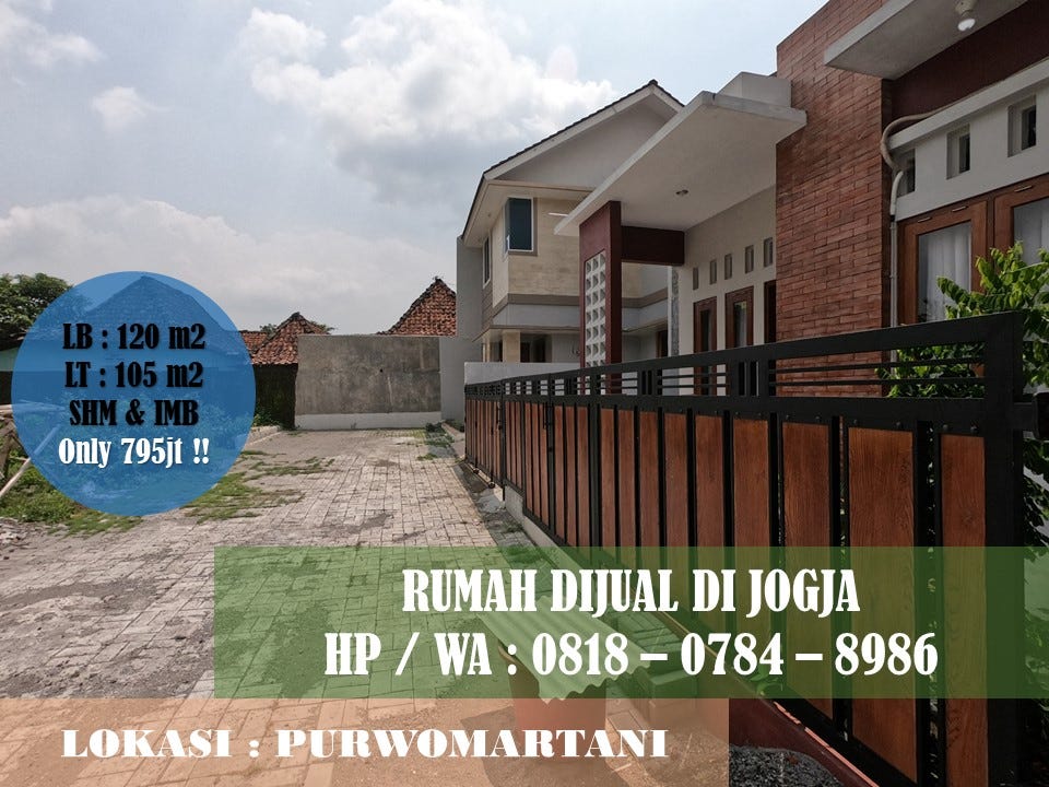 THE BEST !!! Rumah Dijual Di Jogja, HP / WA : 0818–0784–8986 | by Rumah ...