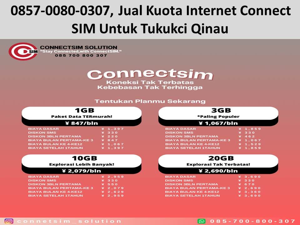 0857–0080–0307, Jual Kuota Internet Connect SIM Untuk Tukukci Qinau - Paket Internet Jepang - Medium