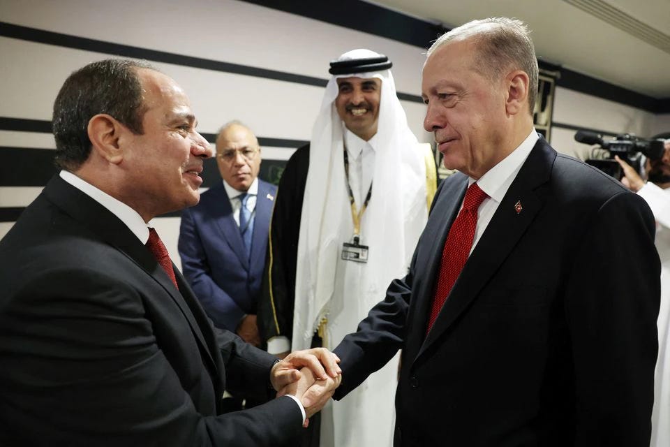 Handshake Between Turkish and Egyptian Presidents as Prelude to Turkish ...