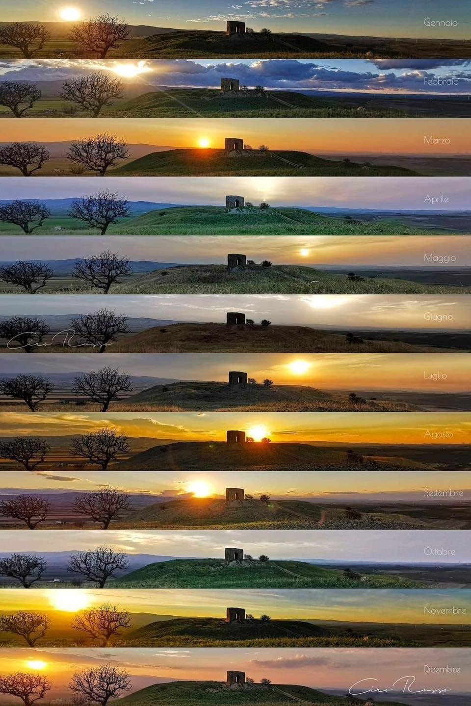 12 Pictures of sun each month same month same time | Medium