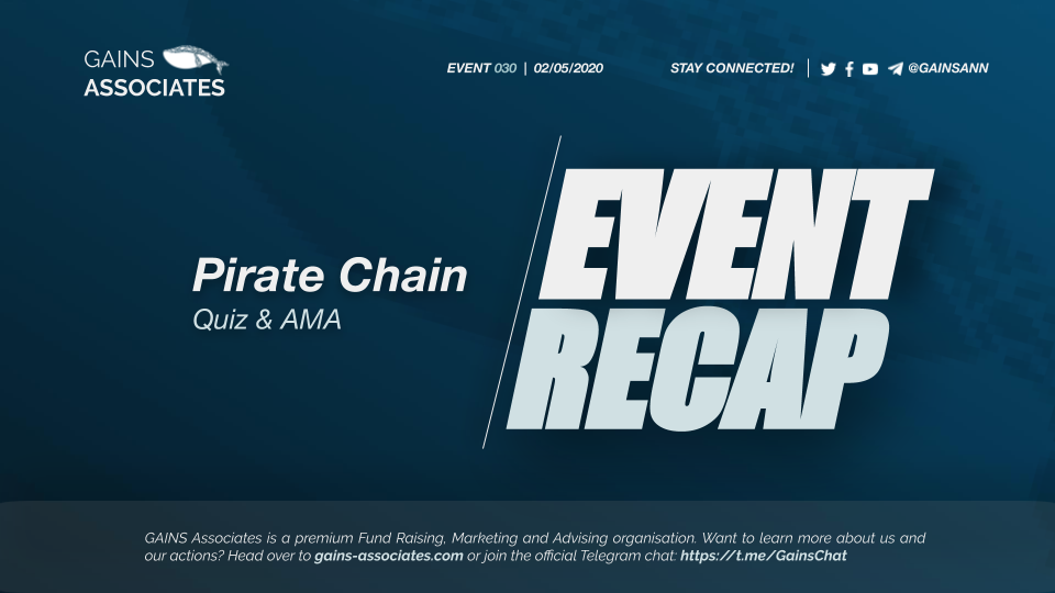 Pirate Chain — Telegram QUIZ & AMA — May 2 | by GAINS Associates ...