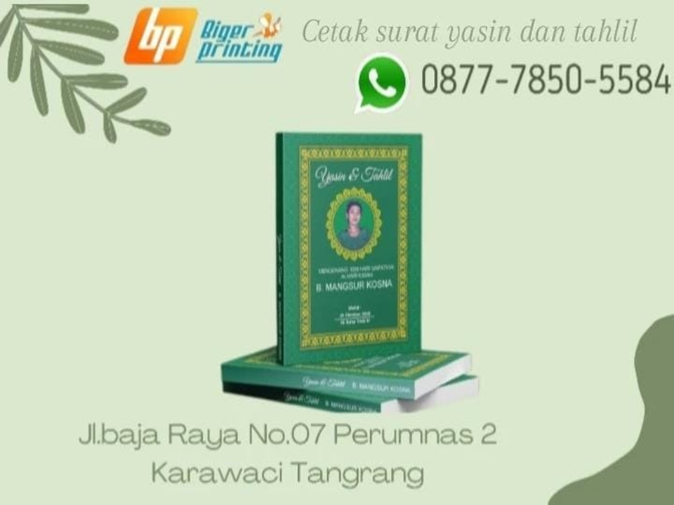 FAST RESPON, Wa./Call. 0877–7850–5584, Cetak Surat Yasin dan Tahlil di PakuHaji Kab. Tangerang ...