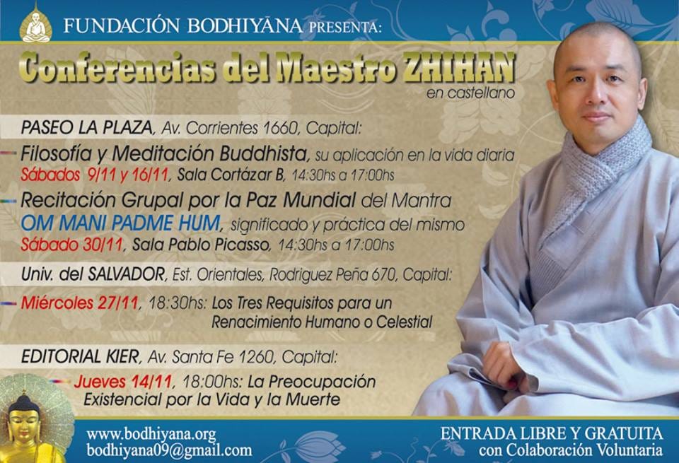Conferencias del Ven. Zhihan — Noviembre | by AppamādaNet | Medium
