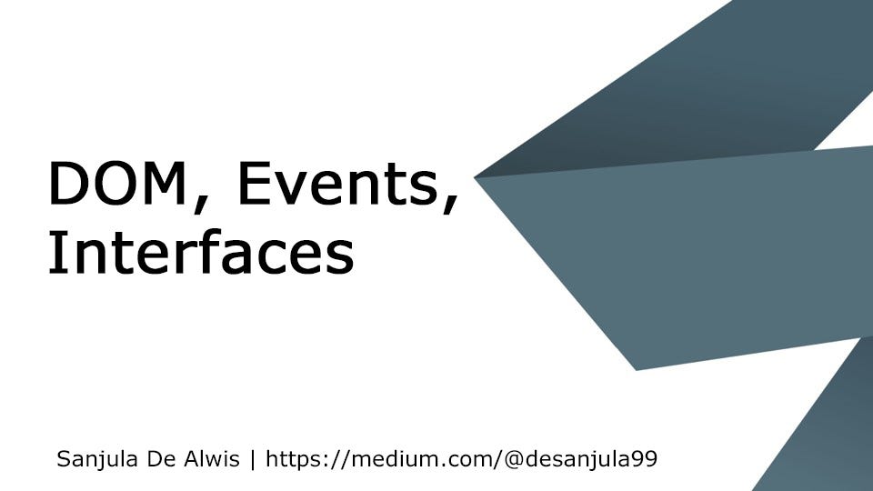 DOM, Events, Interfaces. JS in Web Browser | by Sanjula De Alwis | Medium