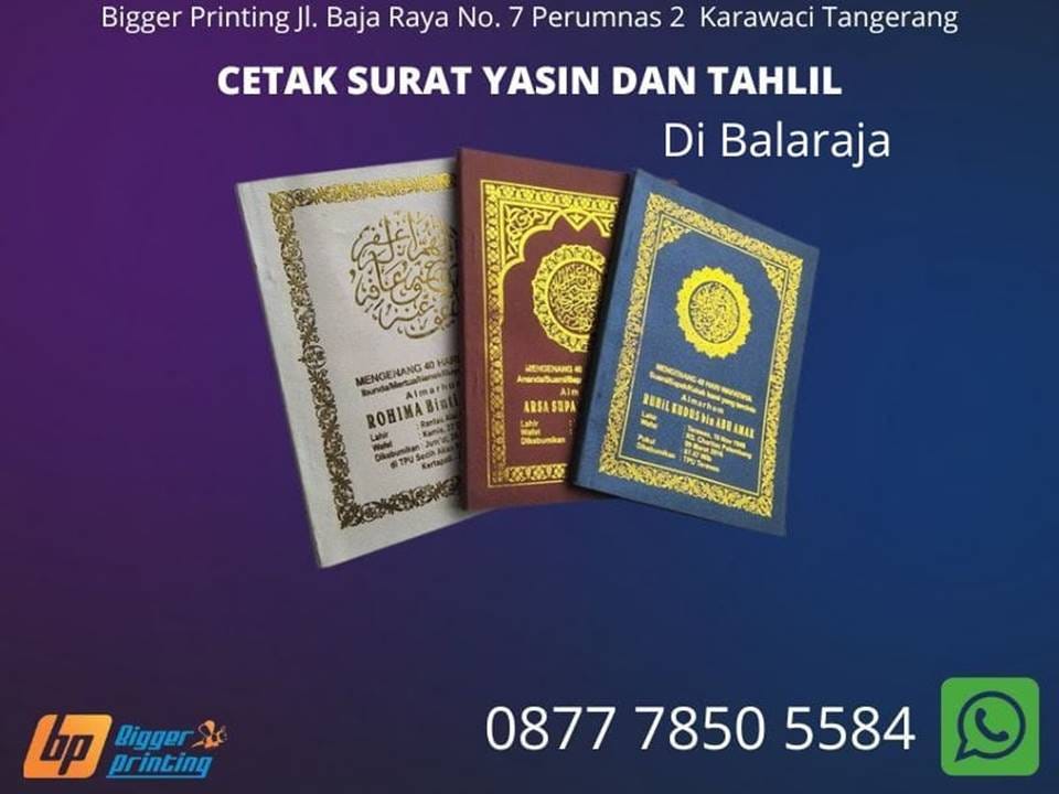 FAST RESPON, Wa./Call. 0877–7850–5584, Cetak Surat Yasin dan Tahlil Di Balaraja ...