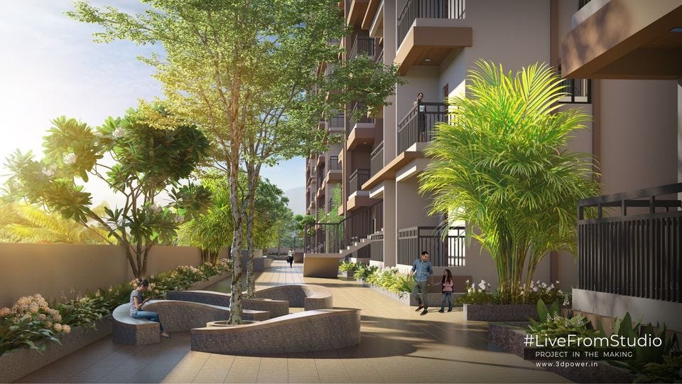 Have a look at this stunning landscape view from the apartment project ...