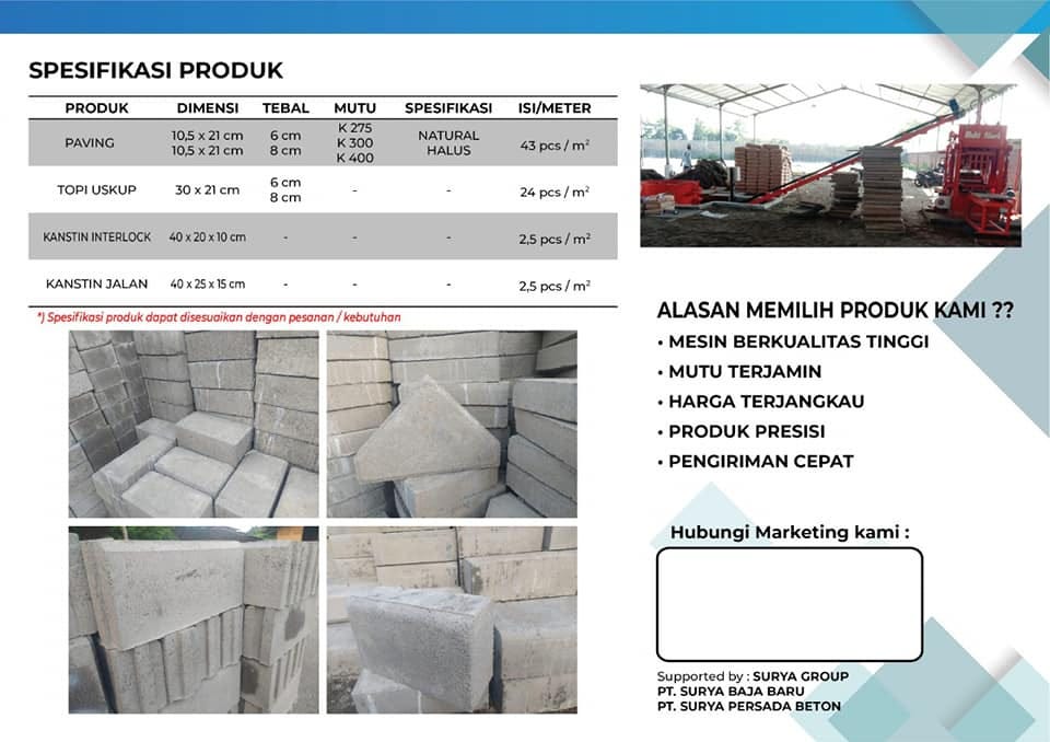 produksi paving dan batako. Dengan kualitas terbaik dan termurah ...