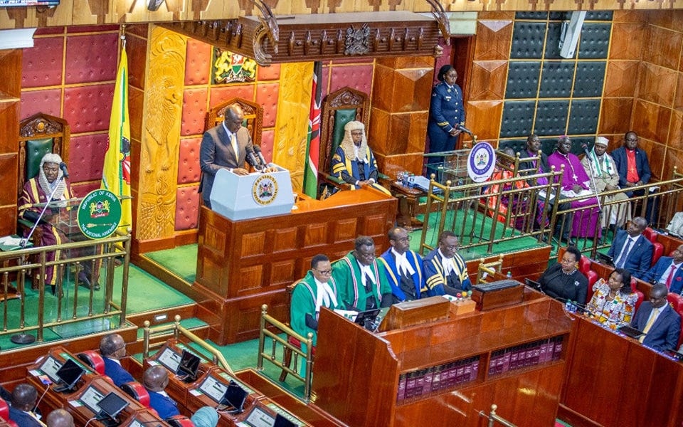 President William Samoei Arap Ruto addresses a joint sitting of the ...