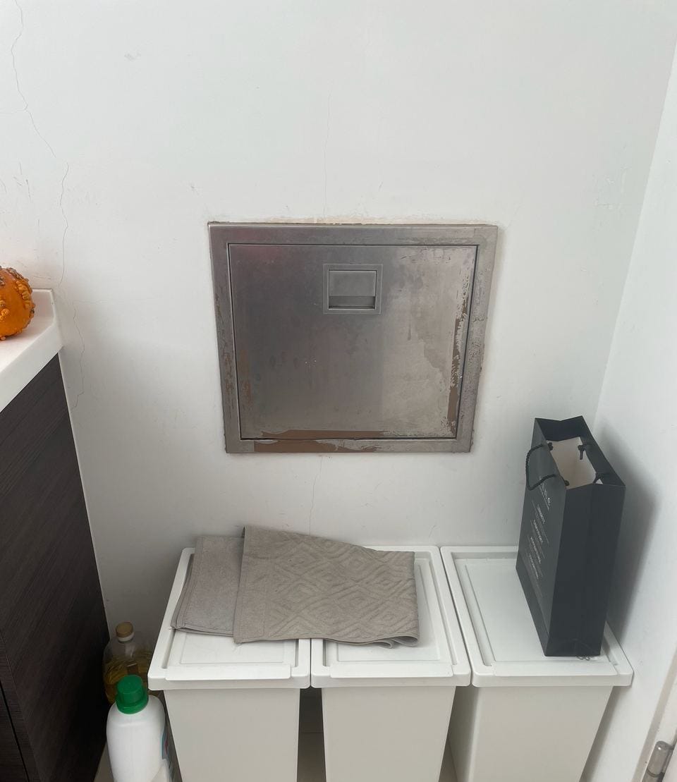 Garbage chute right in the kitchen | by Denya | Banana-lemon Singapore