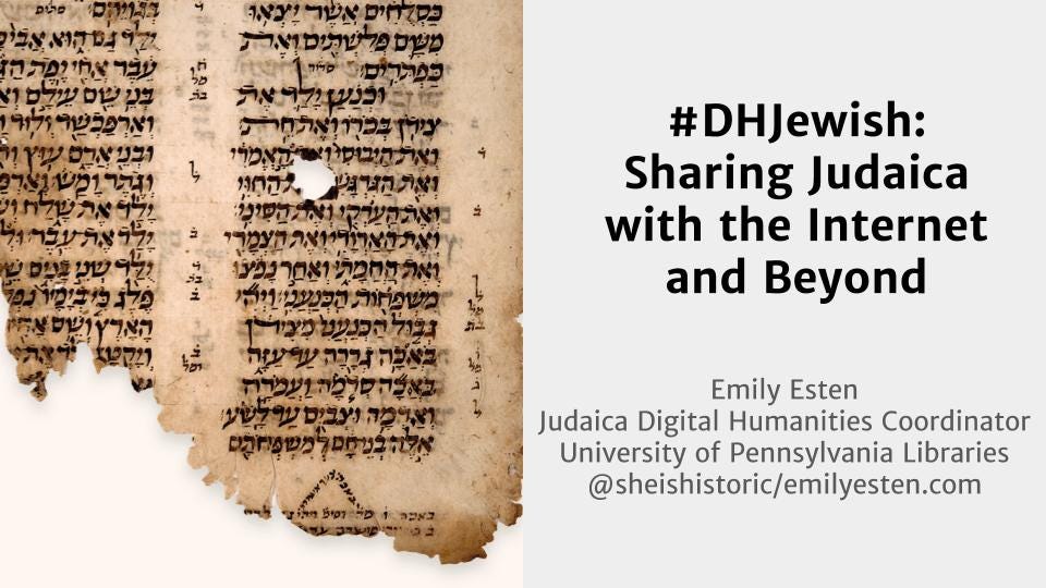 #DHJewish: Sharing Judaica with the Internet and Beyond | by Judaica DH ...