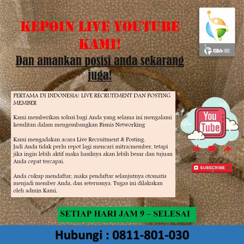 JOIN LIVE RECRUITMENT! UNTUNG BESAR DENGAN CENTRAL BERKAH AMANAH!!! Peluang Usaha Kecil Di Bogor ...