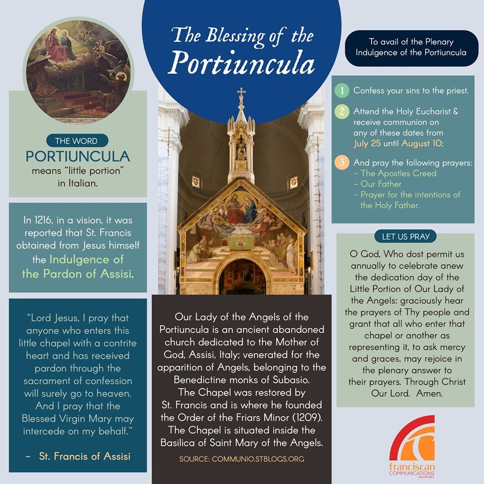 PORTIUNCULA INDULGENCE August 1st & 2nd | by Joseph | Medium