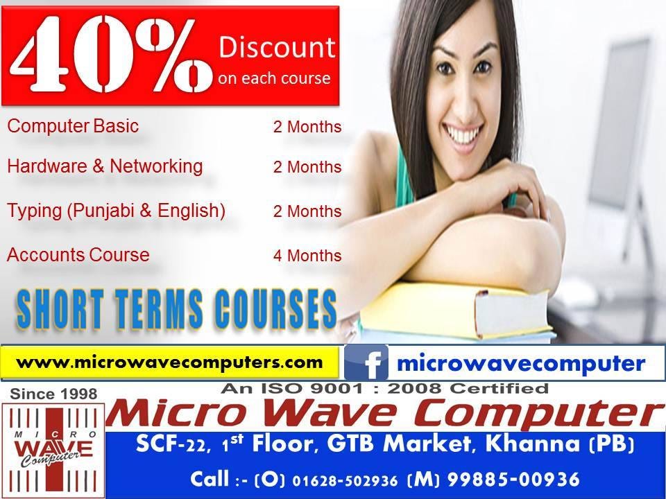 Best computre center in Khanna. Micro Wave computer is a top leading IT ...