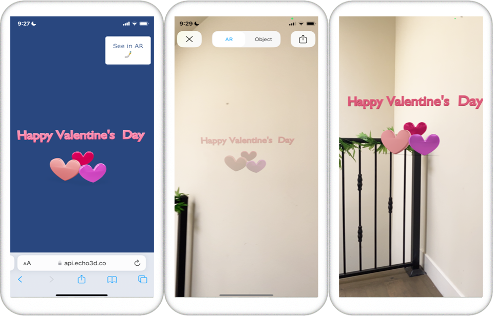 💘 Valentine’s Day Greeting in AR (Shareable) 💘 | by echo3D | echo3D ...