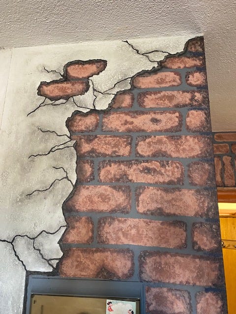 Crumbling Brick Wall Drawing