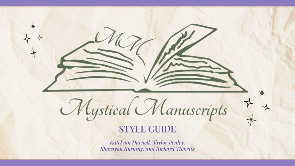 Mystical Manuscripts Style Guide. A whimsically unique design guide for ...