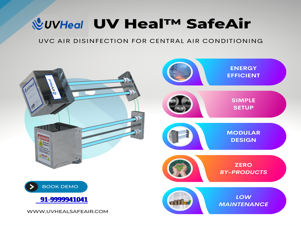Air Disinfection System | uv lights for AHU - Uvheal - Medium