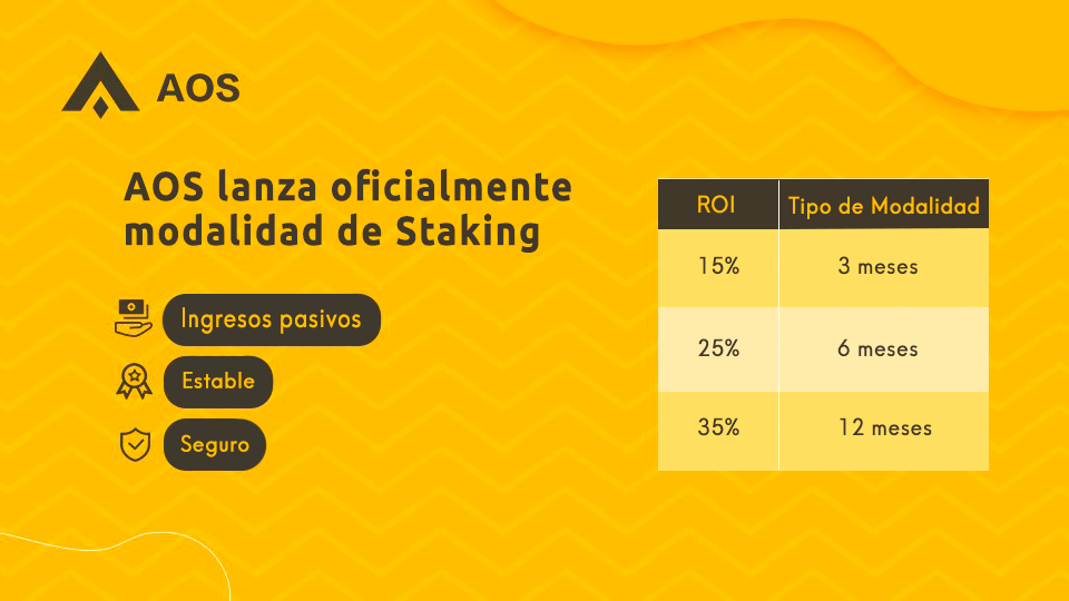 AOS lanza su modalidad de Staking a través de su wallet | by AOS ...