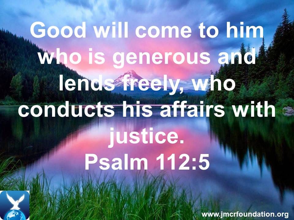 Psalm 112:5 - Jesus Miracle Church Rescue - Medium