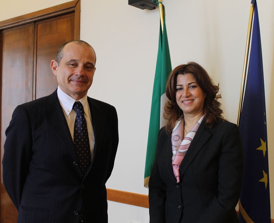 Mrs. Rezan Kader meets Min. Pl. Luigi Ferrari, Diplomatic Advisor to ...