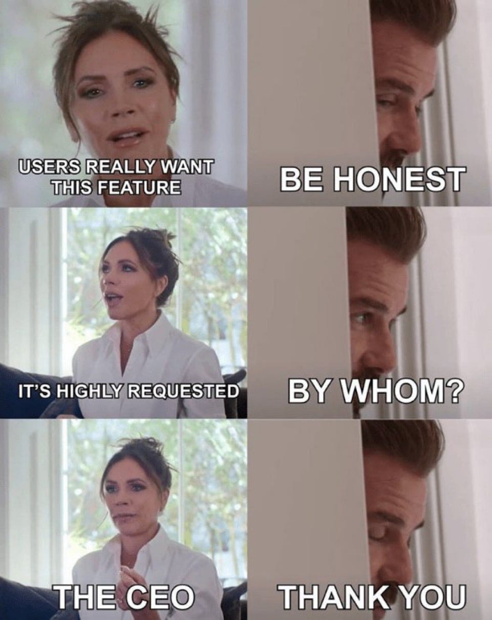 When the CEO Becomes the #1 User. I came upon this funny meme on ...