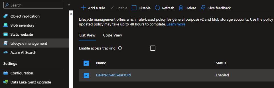 Add Azure Storage Blob Lifecycle Policy - George Dutton - Medium
