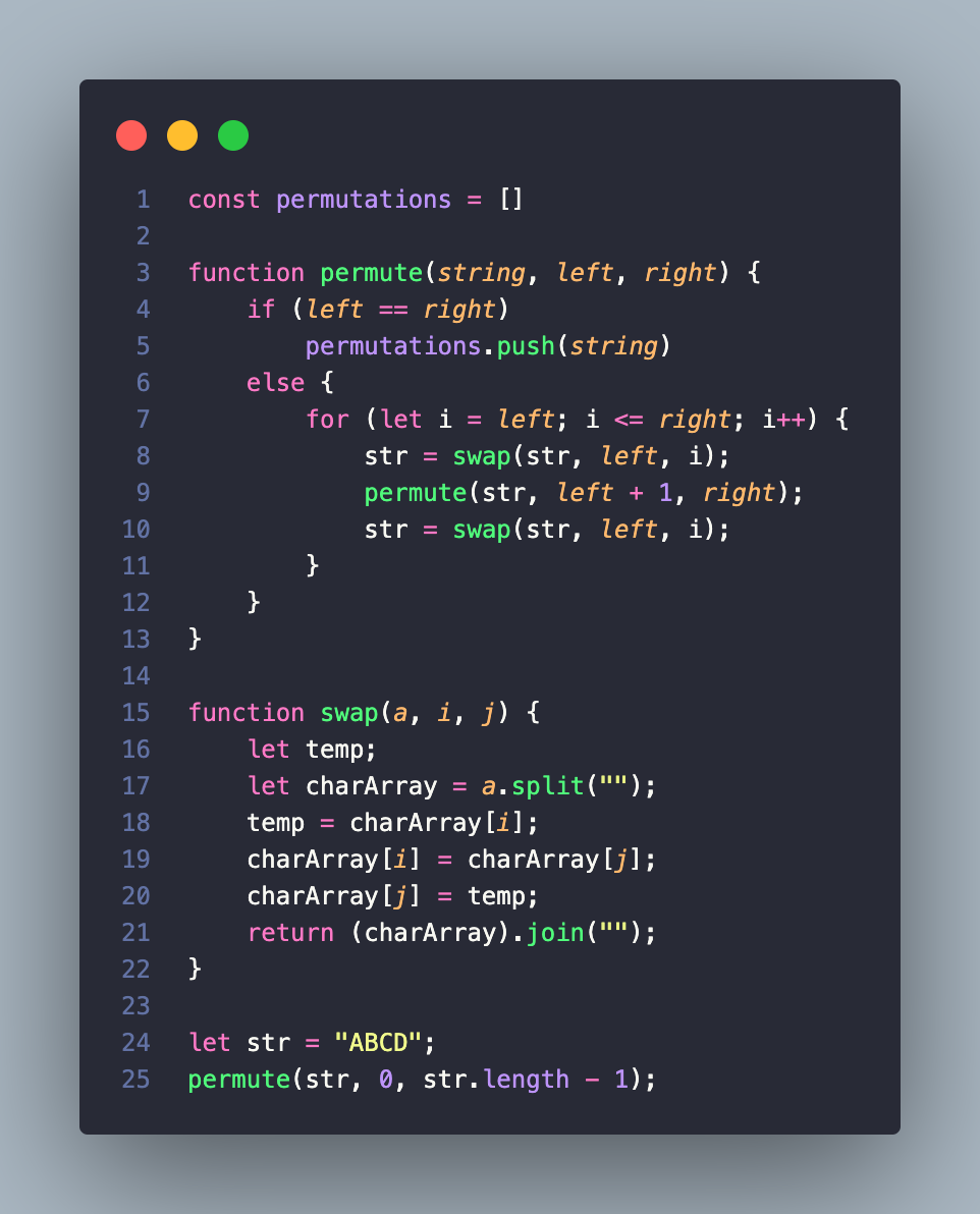 JavaScript Interview Questions —permutations | by daboigbae | Medium JavaScript Interview Questions —permutations | by daboigbae | Medium