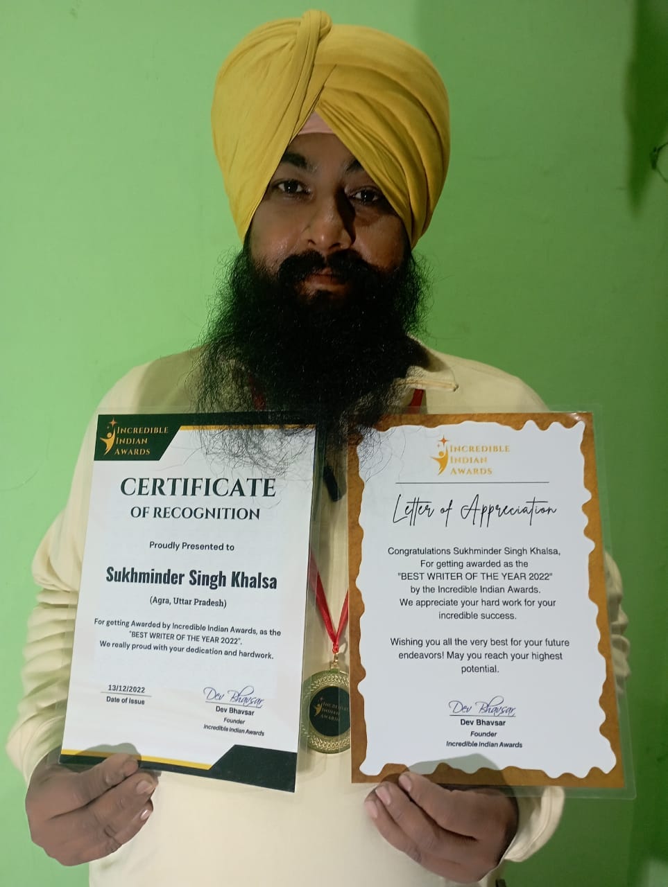 Sukhminder Singh Khalsa Received Incredible Indian Awards | by Viral Ink 24 News | Medium