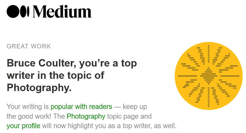 I’m a Top Writer in Photography. Does that mean I write well or often ...
