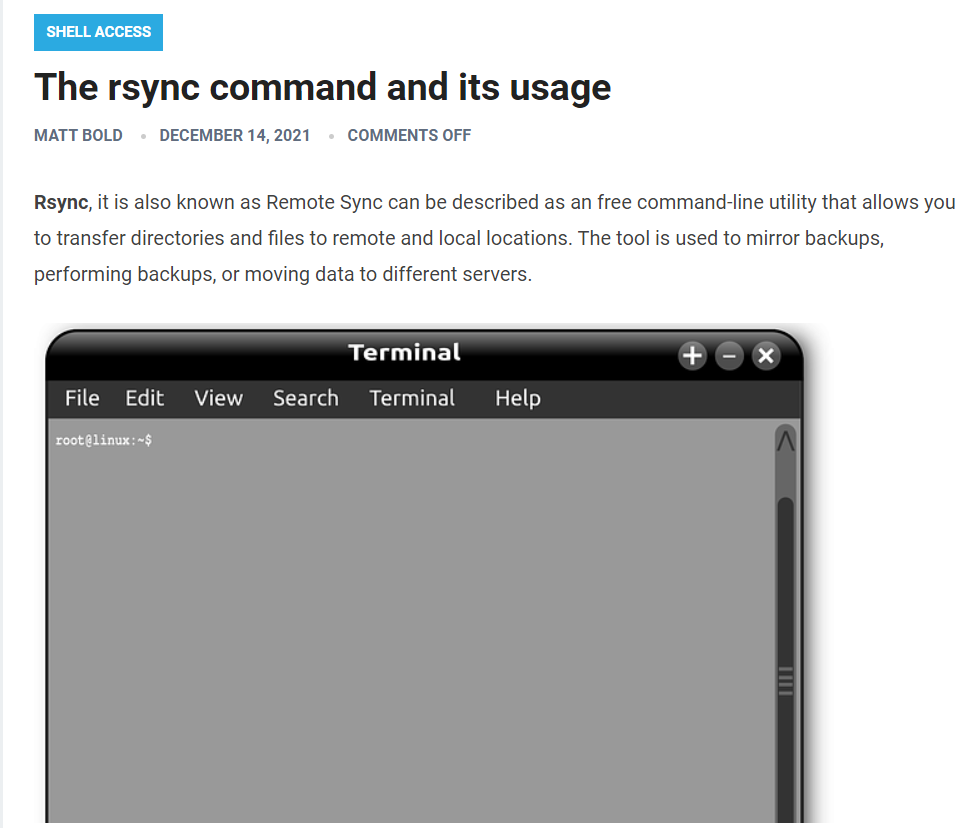 The rsync command and its usage. Rsync, it is also known as Remote Sync… | by Hostpoco | Medium