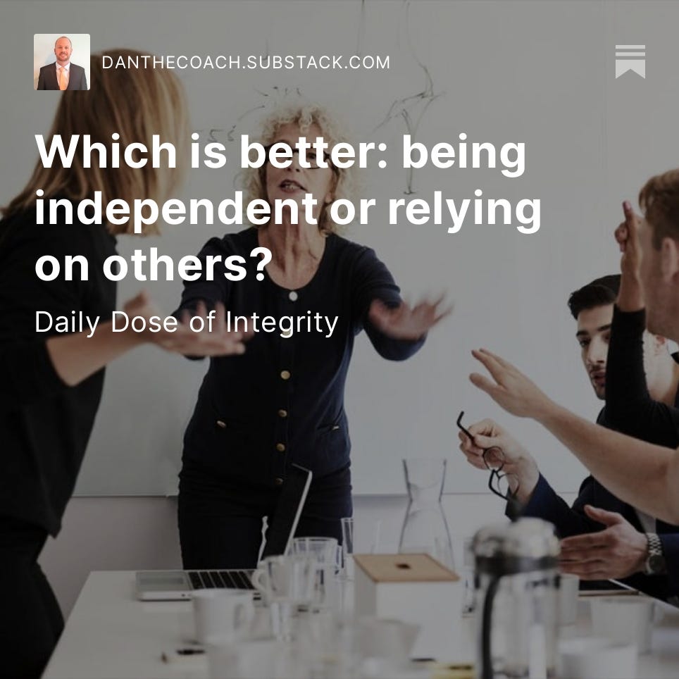 Which is better: being independent or relying on others? | by Daniel ...