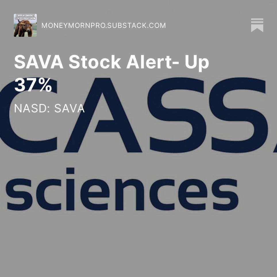 SAVA Stock Alert- Up 37%. Controversial biotechnology company… | by stockreporter | Medium