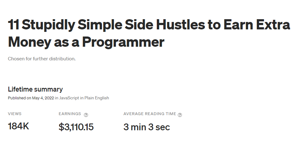 Here’s What a Medium Story With $3,110 Earning Looks Like | by Nitin ...