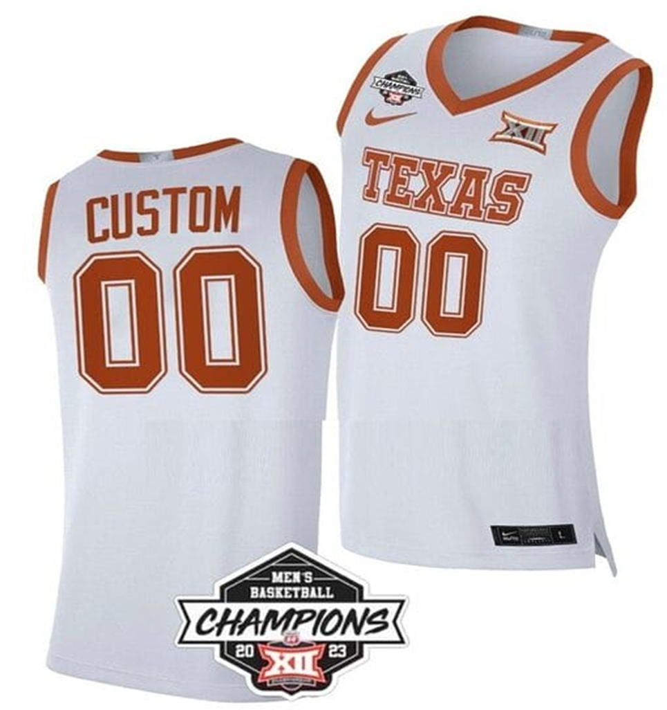 Custom Texas Longhorns Jersey College Basketball Champs Logo White | by ...