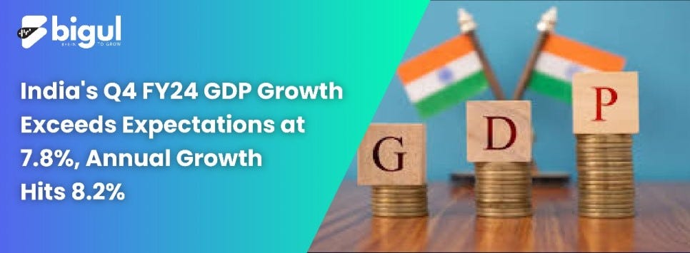 India’s Q4 FY24 GDP Growth Exceeds | by Bigul | Jun, 2024 | Medium